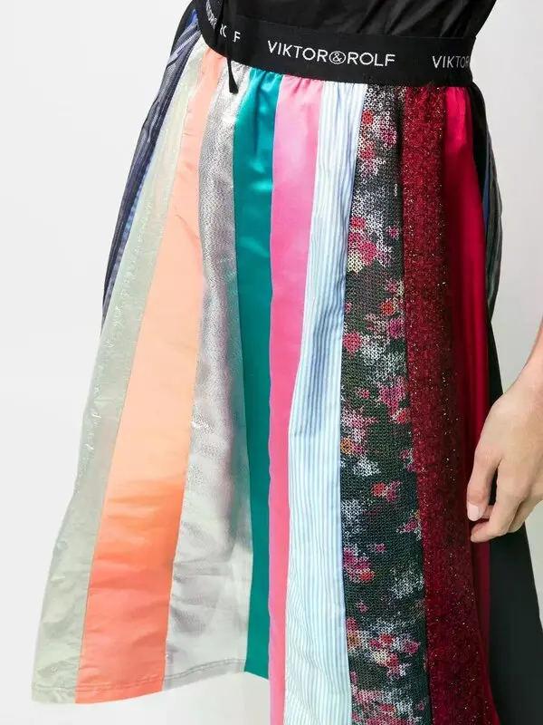 Viktor & Rolf Mix-print A-line Midi Skirt