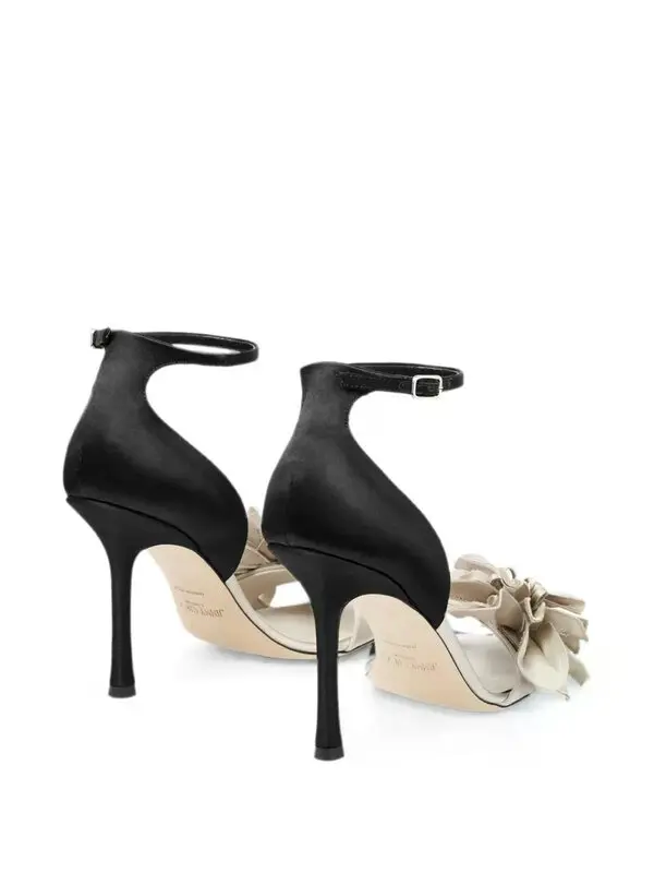 JIMMY CHOO Coko Flower-embellished Ankle-strap Sandals - Black