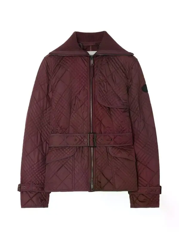 Burberry Micro Check-stitch Nylon Abbeydale Jacket - Red