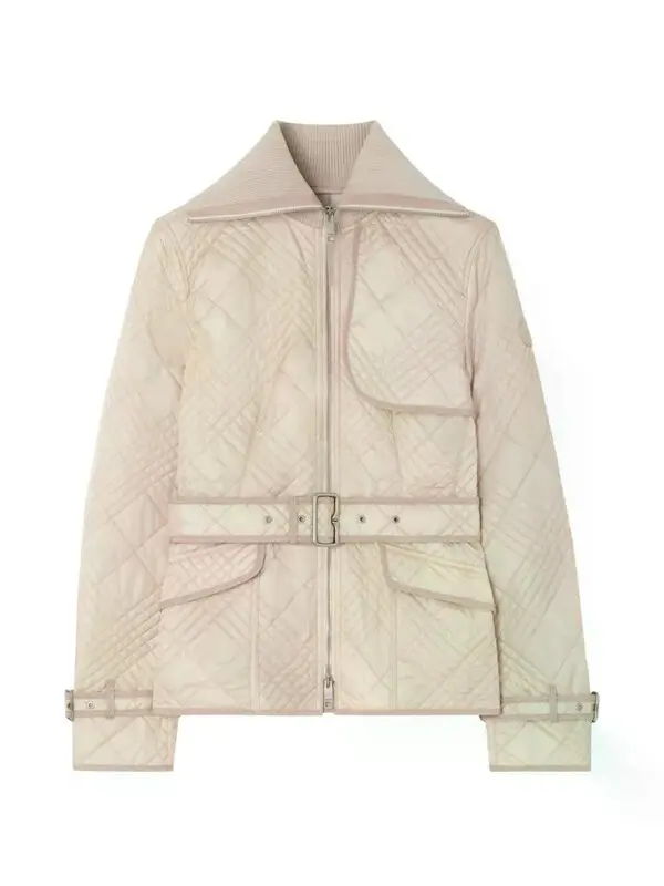 Burberry Micro Check-stitch Nylon Abbeydale Jacket - Neutrals