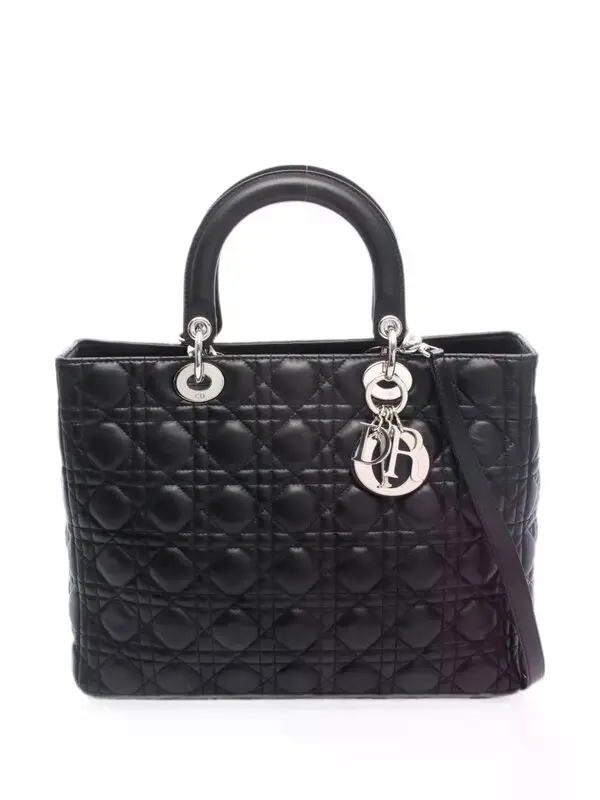 Dior 2010s Lady Cannage Tote Bag - Black