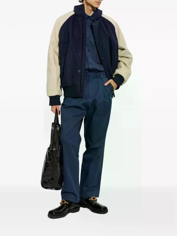 Balmain Logo-embroidered Colour-block Bomber Jacket