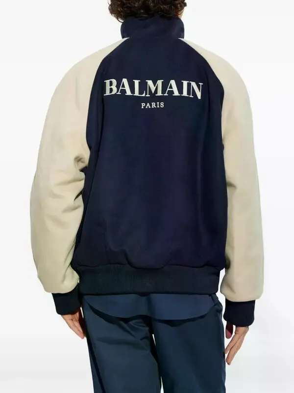 Balmain Logo-embroidered Colour-block Bomber Jacket