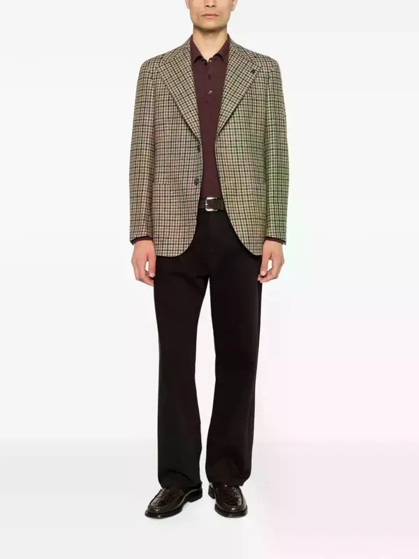 GABRIELE PASINI Check-pattern Peak-lapels Blazer