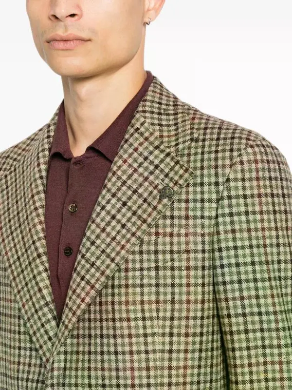 GABRIELE PASINI Check-pattern Peak-lapels Blazer