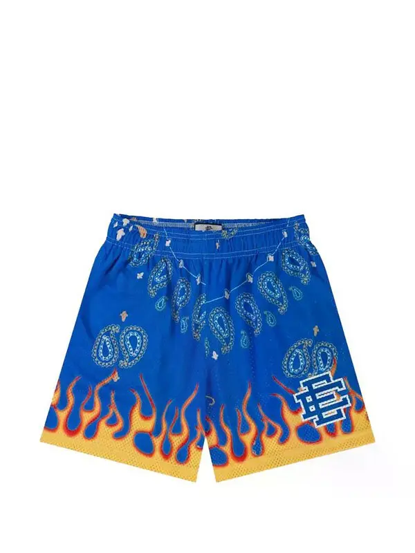 ERIC EMANUEL Ee Basic Paisley And Flame-print Basic Shorts - Blue