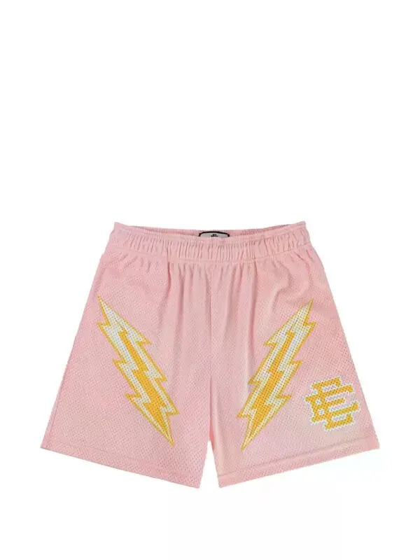 ERIC EMANUEL Lightning-bolt Mesh Shorts - Pink