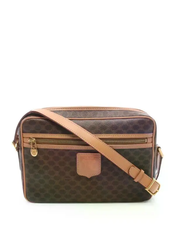 Celine Macadam Pattern Shoulder Bag - Brown
