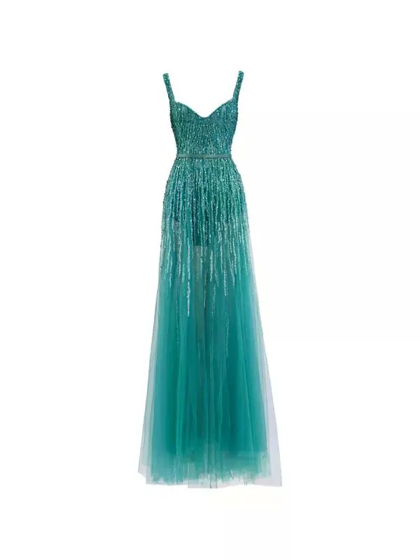 SAIID KOBEISY Embellished V-neck Maxi Dress