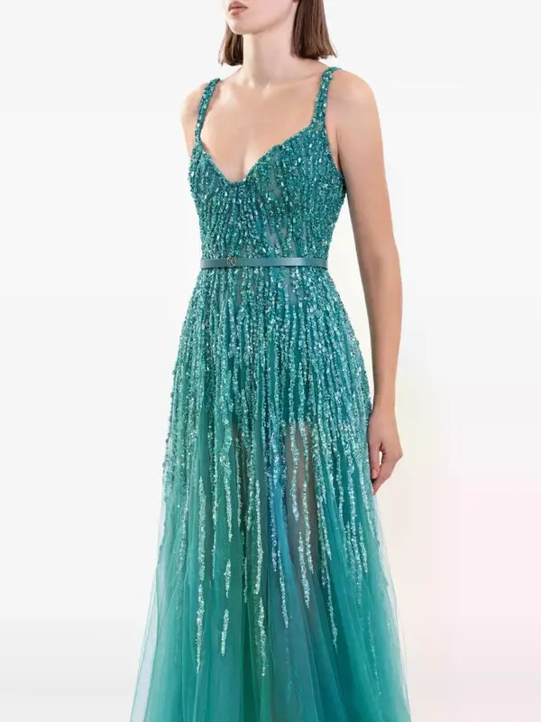SAIID KOBEISY Embellished V-neck Maxi Dress