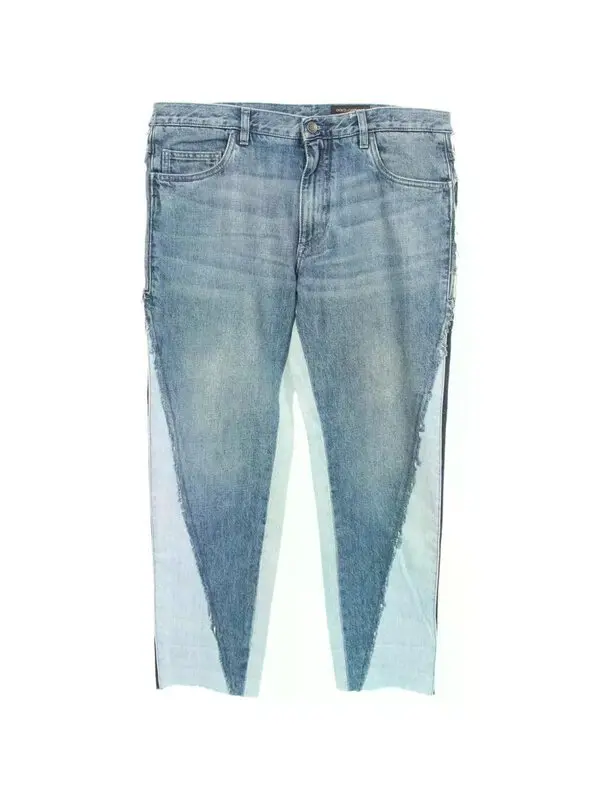 Dolce & Gabbana 2000s Panelled Raw-edge Jeans - Blue
