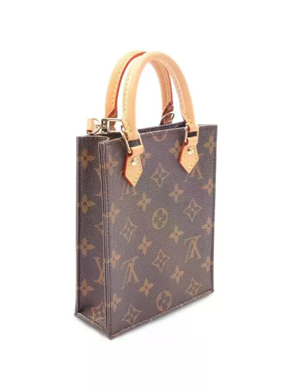 LOUIS VUITTON Petite Sac Plat Monogram Tote Bag - Brown