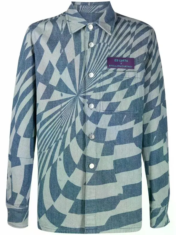 Stella McCartney Geometric Pattern Denim Jacket