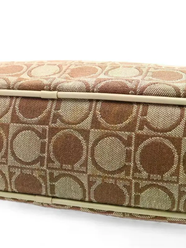 FERRAGAMO 2000s Gancini Canvas Shoulder Bag
