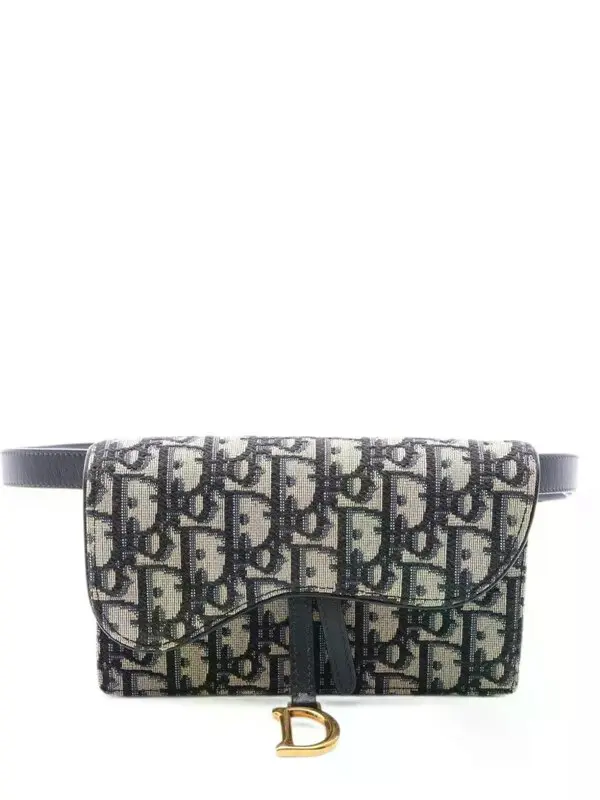 Dior 2000s Saddle Oblique Belt Bag - Blue