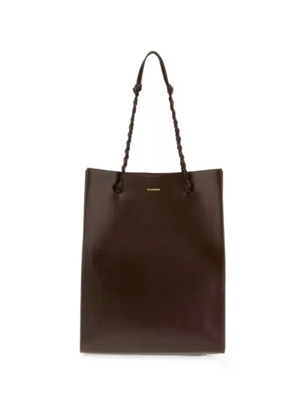 JIL SANDER Tangle Leather Tote Bag - Brown