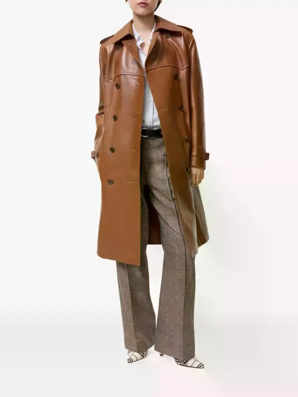 Burberry Long Leather Trench Coat