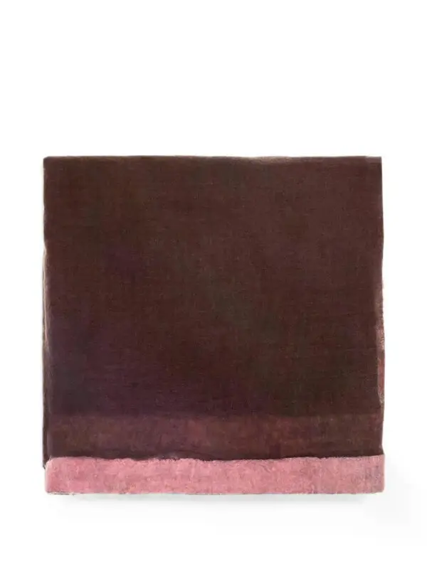 MIRROR IN THE SKY Raw-edge Scarf - Brown