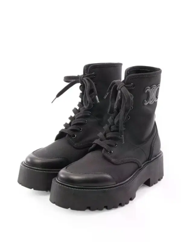 Celine 2010s Bulky Triomphe Lace-up Boots - Black