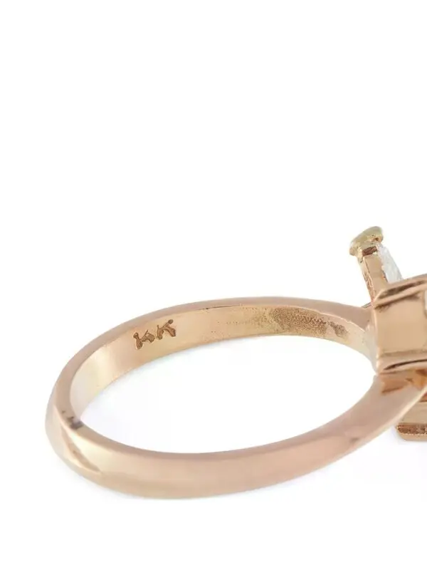LB EXCLUSIVE Marquise-cut Diamond Ring In 14k Rose Gold - Pink