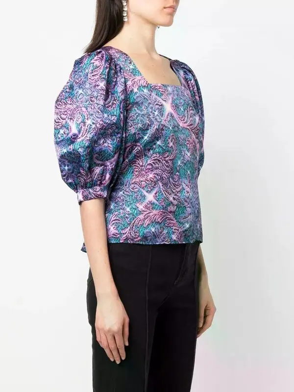 Viktor & Rolf Brocade-effect Print Puff-sleeve Blouse
