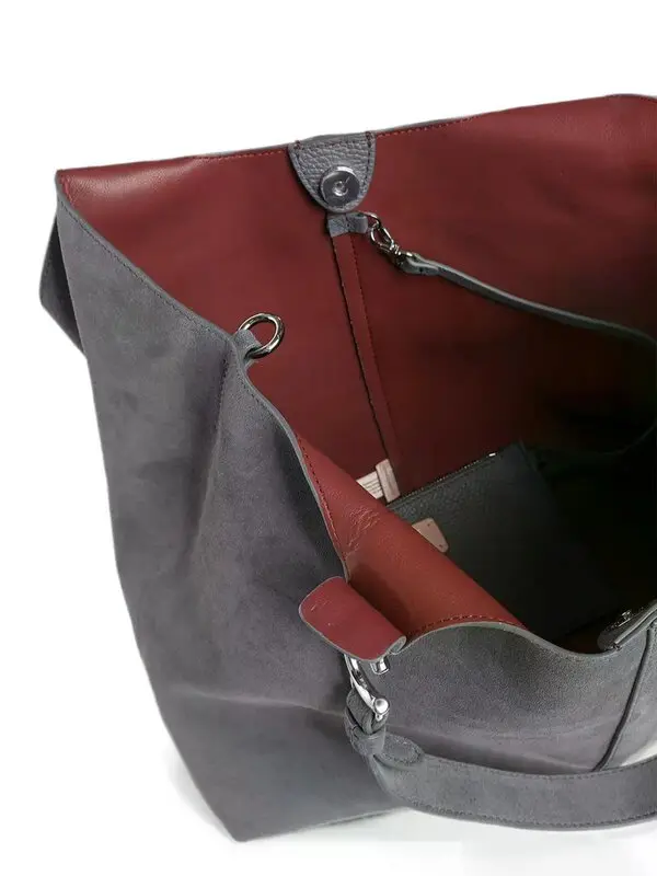 COCCINELLE C-easy Suede-leather Tote Bag - Grey