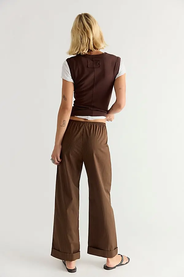 Donni. Pop Pinstripe Simple Pants