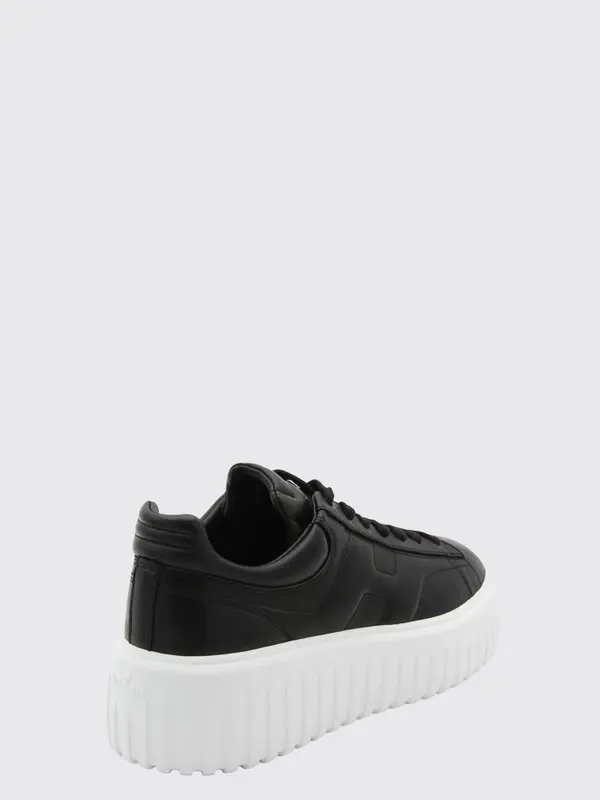 Hogan H-stripes Smooth Calfskin Platform Sneakers With Embossed Logo