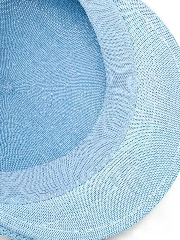 KANGOL Logo Embroidered Mesh Knit Flat Cap - Blue