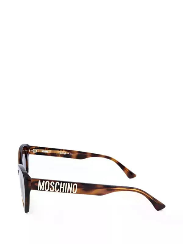 Moschino Logo-plaque Cat-eye Sunglasses - Brown
