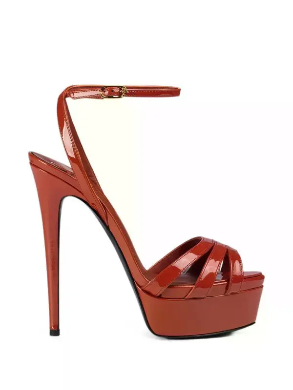 LE SILLA Lola Patent-calf-leather Sandals - Red