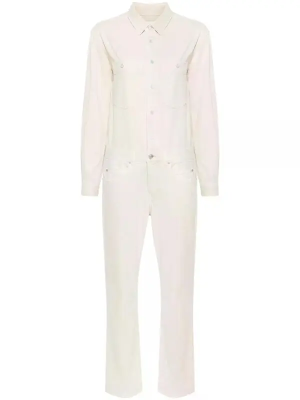 Isabel Marant Étoile Imane Long-sleeve Denim Jumpsuit - Neutrals