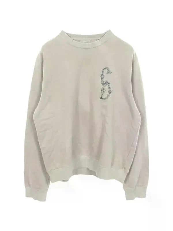 Dior Grey Cotton Cd Logo Embroidery Crew Neck Sweater
