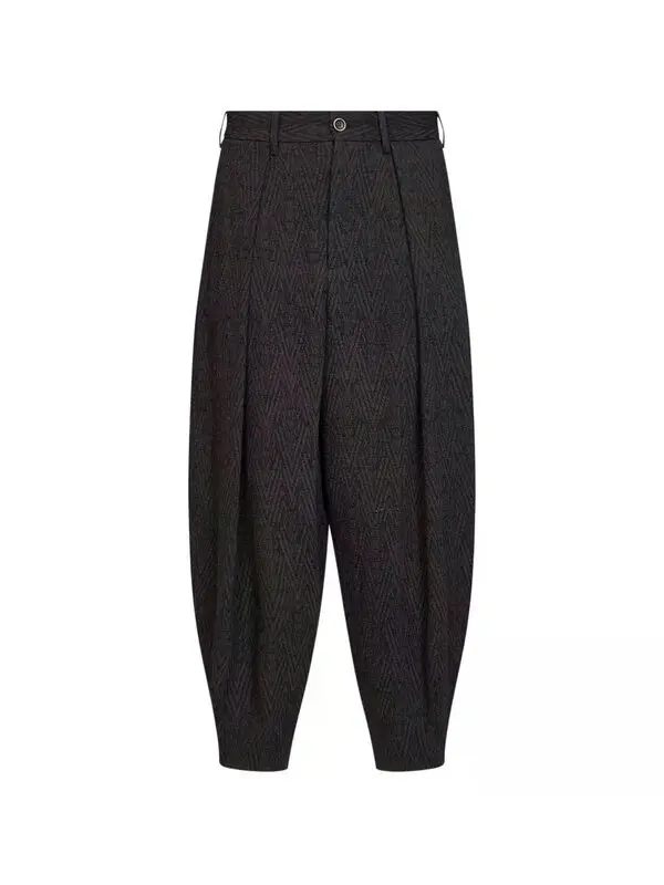 UMA WANG Chevron-pattern Pleated Trousers