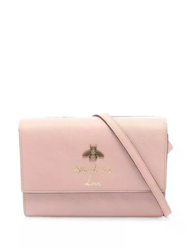 Gucci 2010s Animalier Bee Shoulder Bag - Pink