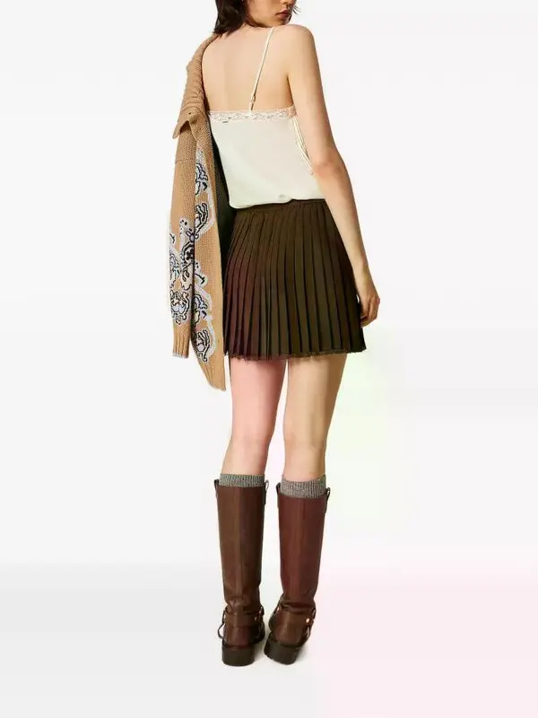 TWINSET Pleated Crêpe De Chine Skirt