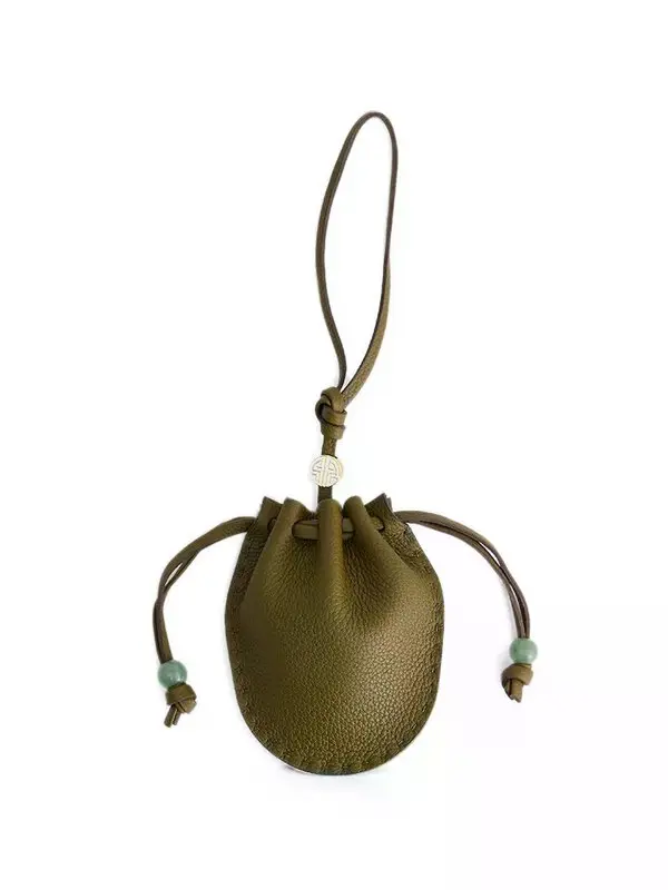 Shanghai Tang Drawstring Leather Bag Charm