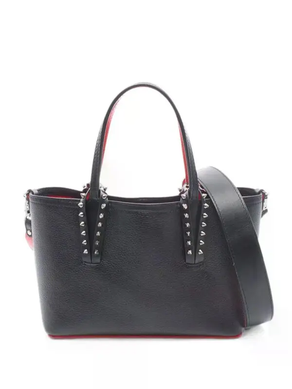 CHRISTIAN LOUBOUTIN 2010s Mini Cabata Spike-stud Tote Bag - Black