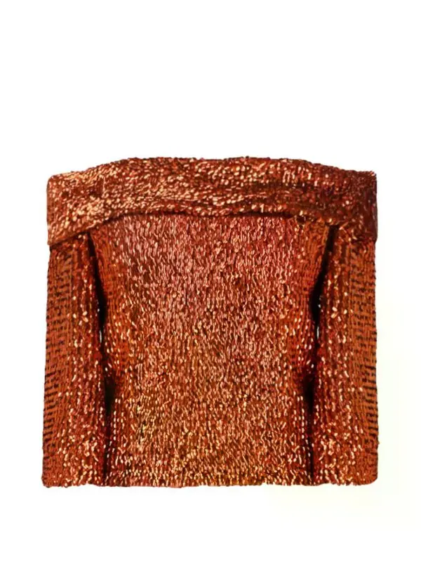 GEMY MAALOUF Sequin-embellished Off-shoulder Top