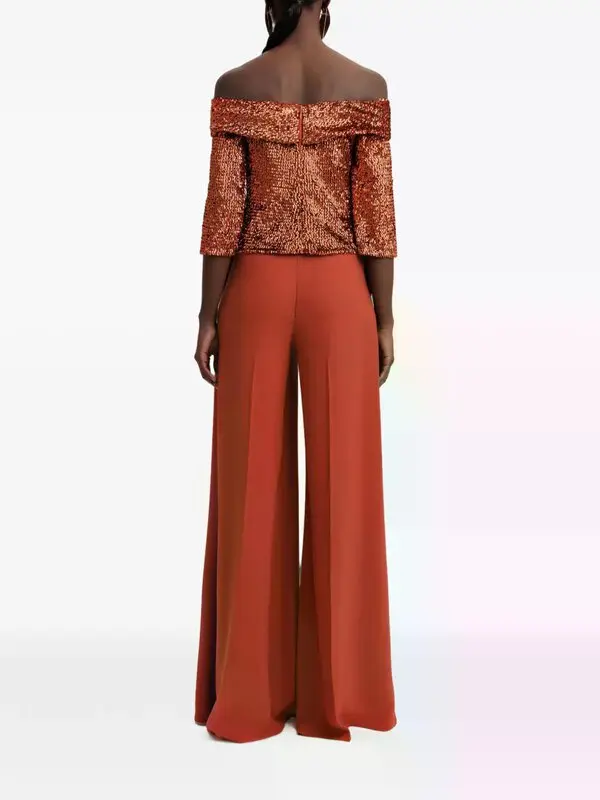 GEMY MAALOUF Sequin-embellished Off-shoulder Top