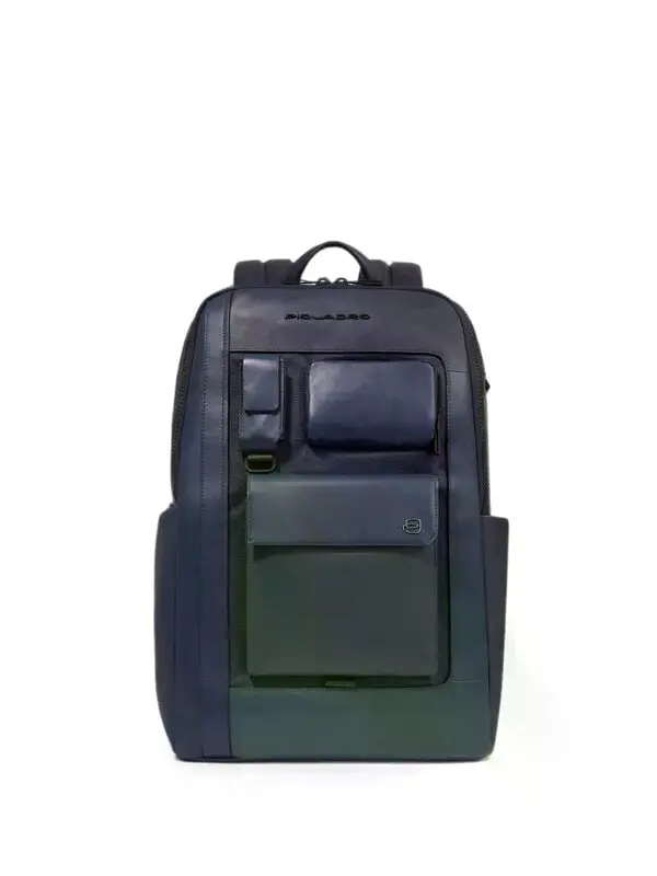 PIQUADRO Multi-pocket Leather Backpack