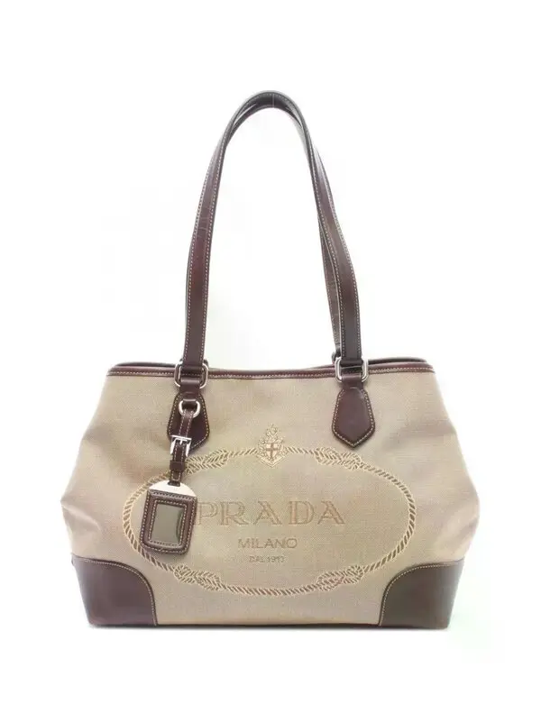 Prada Logo Jacquard Tote Bag
