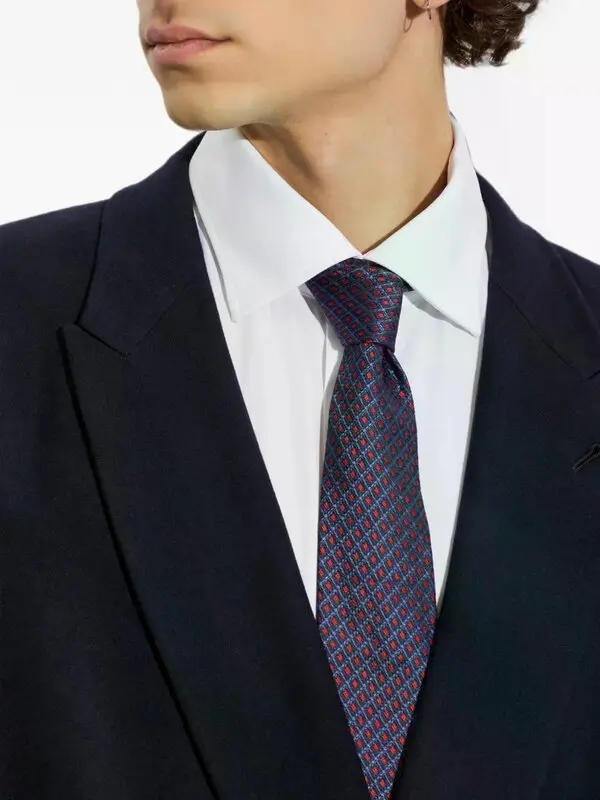 FERRAGAMO Geometric-pattern Silk Tie
