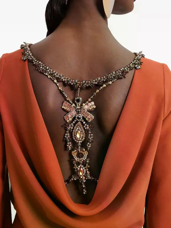 GEMY MAALOUF Beaded Cowl-back Top