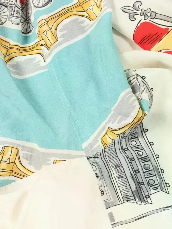 LOUIS VUITTON Off-white Silk Hooded Pajama Shirt
