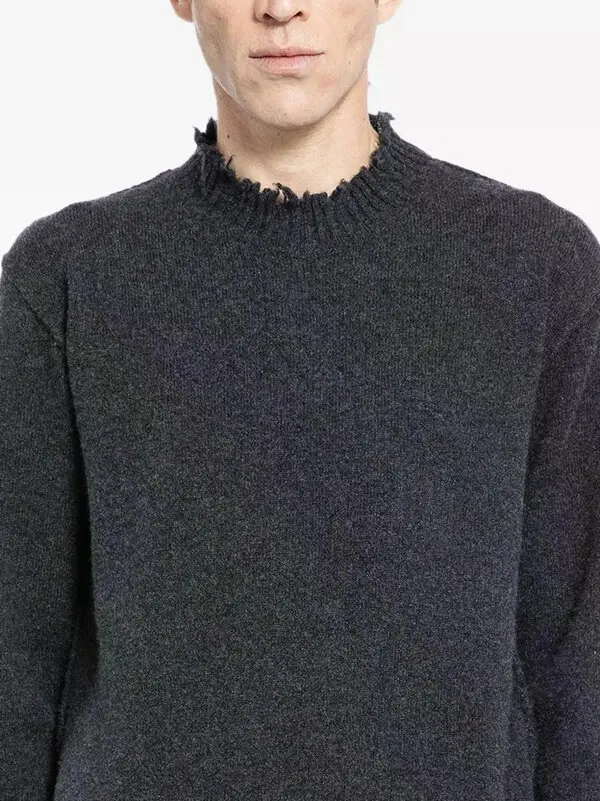 UMA WANG Distressed Cashmere Sweater - Grey