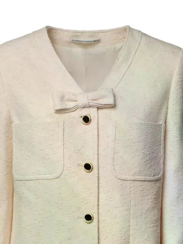 Alessandra Rich Bow-detail Bouclé Jacket