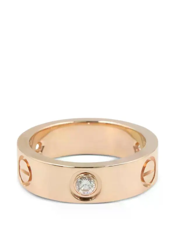 Cartier 18k Rose Gold Diamond Love Ring - Pink