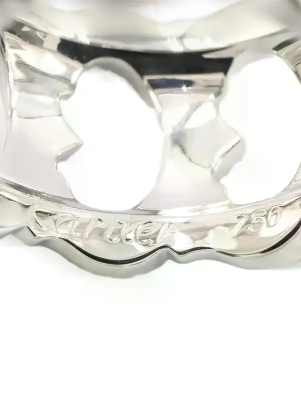 Cartier 18k White Gold Diamond Pavé C De Ring