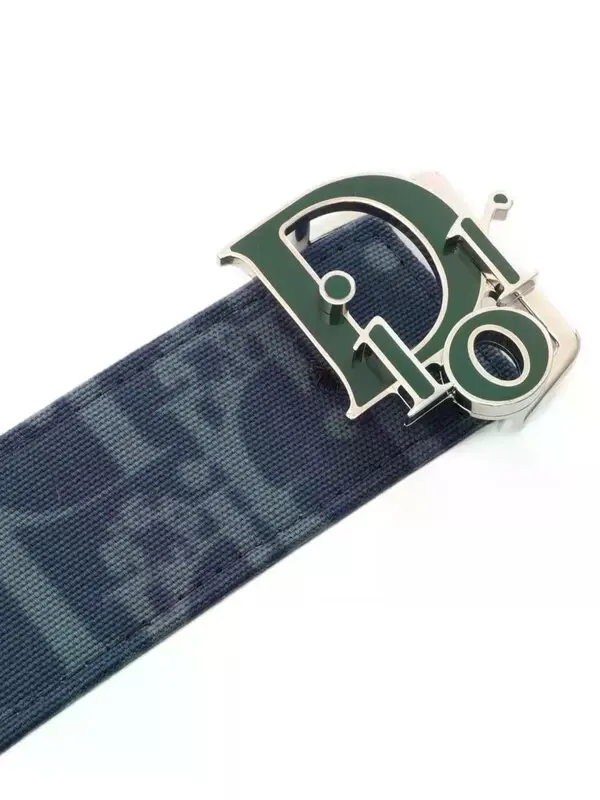 Dior Tears Oblique Motif Embroidered Canvas Belt